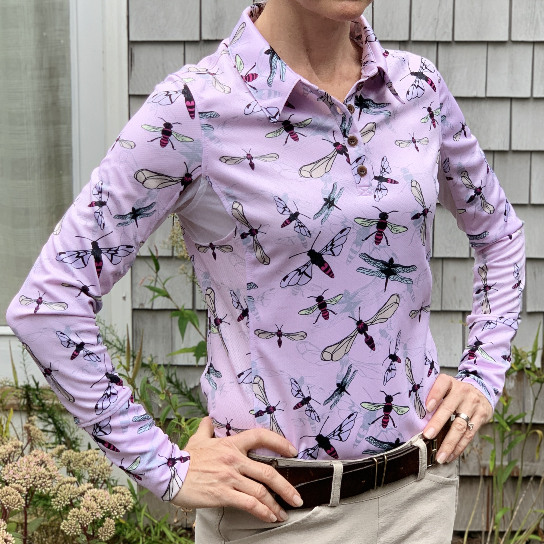Long Sleeve Athletic Polo - Flying Insects - EverythingEQ
