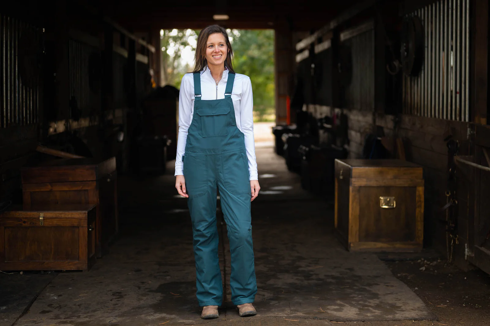 Redingote Insulated Riding Overalls in Pine - EverythingEQ
